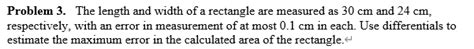 Solved Problem The Length And Width Of A Rectangle Are Chegg