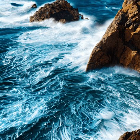 Waves Crashing Against Rocks · Creative Fabrica