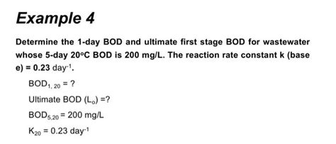 Solved Determine The 1 Day Bod And Ultimate First Stage Bod