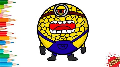 How To Draw Mega Minion Jerry Very Easy Despicable Me 4 Arshaka Drawig Minions Minion
