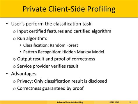 Ppt Private Client Side Profiling With Random Forests And Hidden