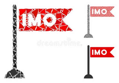 Imo Flag Composition Icon Of Rugged Elements Stock Illustration
