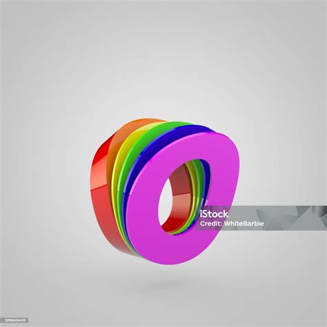 3d 편지 O 소문자입니다 3d 장면 전환 무지개 글꼴을 렌더링 합니다 프라이드 색깔 개념 알파벳 흰색 배경에 고립 3차원 형태에 대한 스톡 사진 및 기타 이미지 Istock