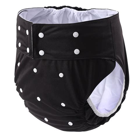 Adult Cloth Diaper Washable Black Cutieplusu