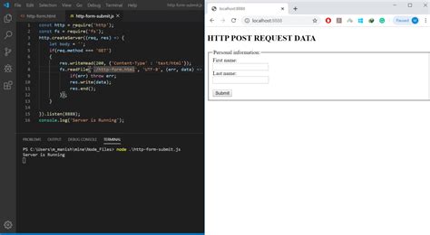 Submit Form Data Using Post Request In Nodejs Codez Up