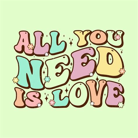 Все что вам нужно это любовь крутой стиль ретро футболки 70 х годов векторная иллюстрация