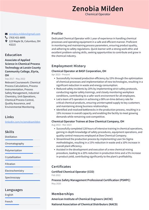 Top 12 Chemical Operator Skills To Put On Your Resume
