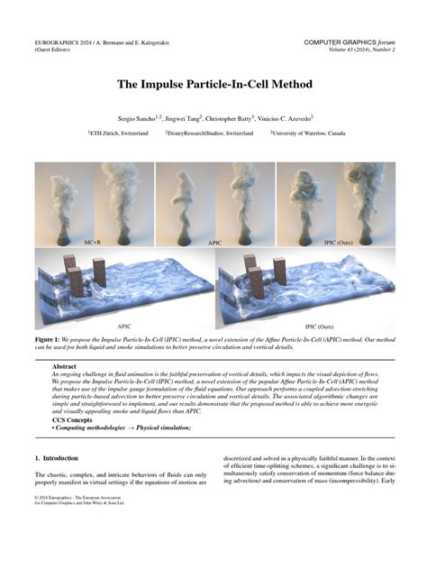 The Impulse Particle In Cell Method Paper Pdf Fluid Dynamics
