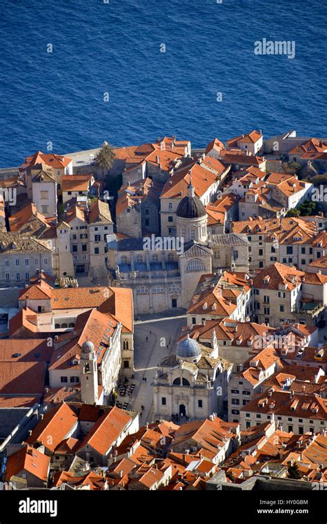 The Medieval Walled City Of Dubrovnik On The Dalmatian Coast Of
