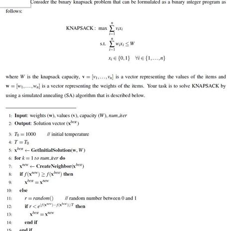 Consider The Binary Knapsack Problem That Can Be