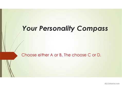 Personality Compass Self Evaluation English Esl Powerpoints