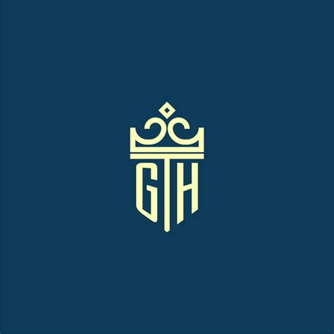 Gh Initial Monogram Shield Logo Design For Crown Vector Image Vector Art At Vecteezy