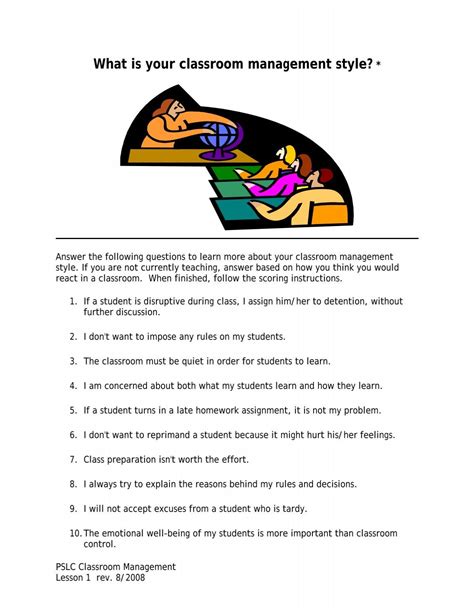 Classroom Management Styles Inventory