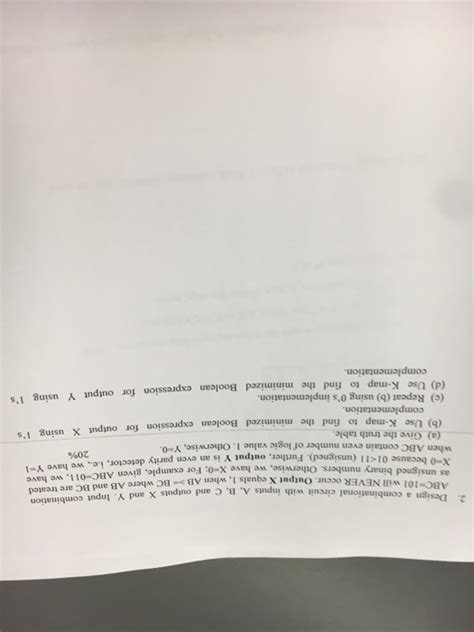 Solved Design A Combinational Circuit With Inputs A B C Chegg