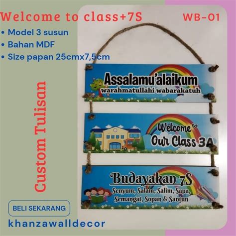 Jual Hiasan Dinding Kelas Welcome To Class 7s Custom Tulisan Shopee Indonesia