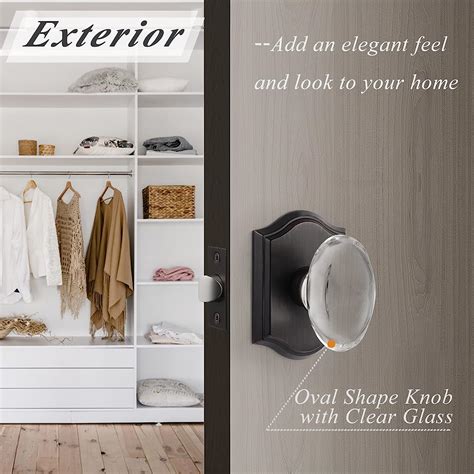 Buy Probrico Oval Clear Crystal Door Knobs Heavy Duty Glass Hallcloset Passage Knobs With Oil