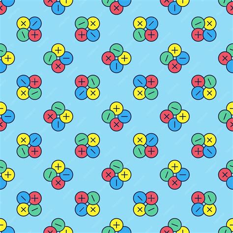 Premium Vector Mathematical Basic Symbols Vector Math Colored Seamless Pattern