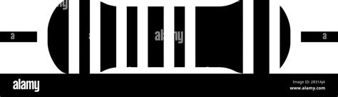 Carbon Film Resistor Electronic Component Glyph Icon Vector