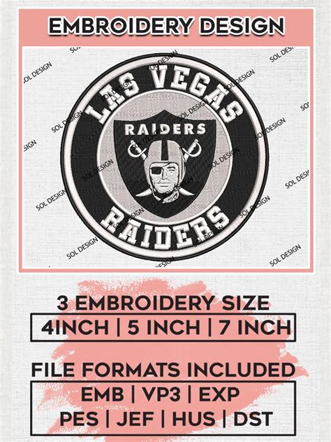 Las Vegas Raiders Circle Logo Embroidery Designs Nfl Raiders