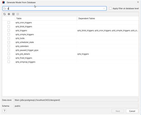 how can we store values in built in tables like qrtz job details qrtz