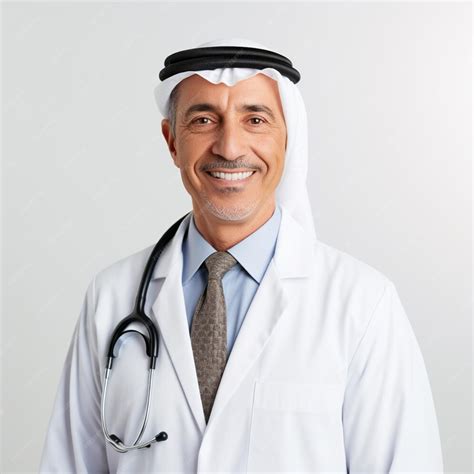 Premium Ai Image Habibi Doctor Standing Isolated Background