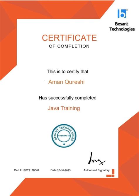 Aman Qureshi On Linkedin Javaprogramming Besanttechnologies