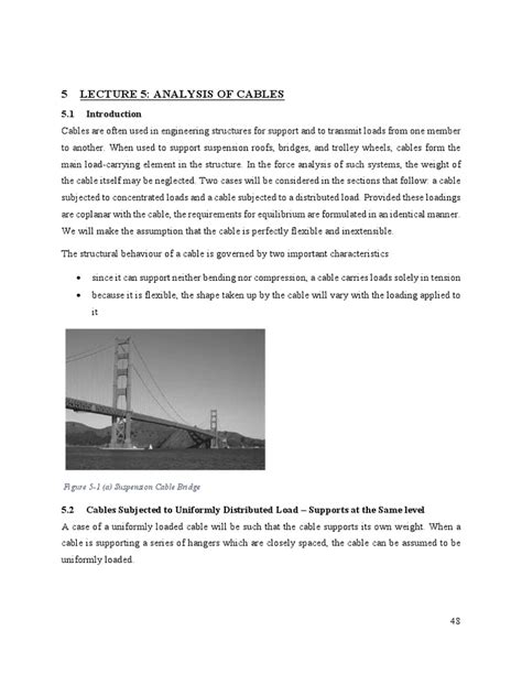 Analysis Of Cables Pdf Structural Analysis Applied And