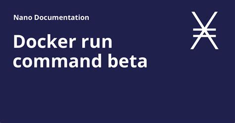 Docker Run Command Beta Nano Documentation