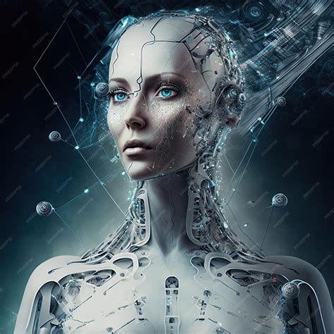 Premium Photo | Female humanoid robot with artificial intelligence generative ai generative ai