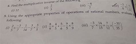 4 Find The Multiplicative Inverse Of The Foli 12ii 32 Iii 7−4