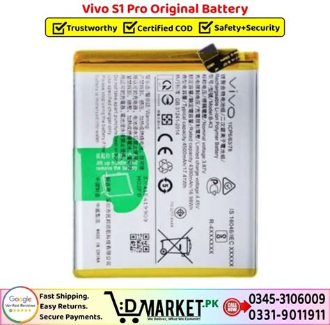 Vivo S Pro Original Battery For Sale Free Delivery
