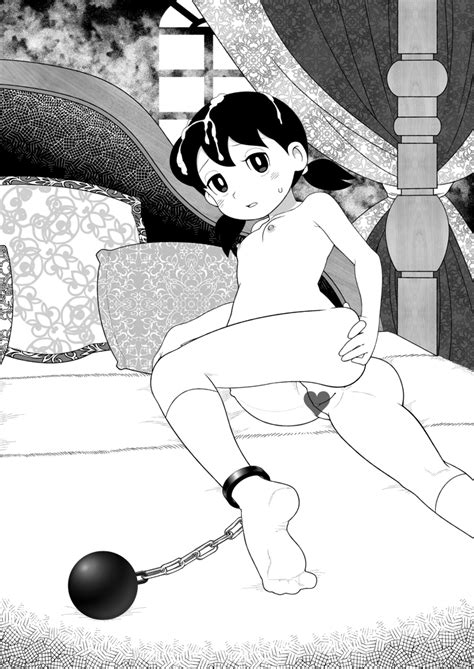 Misabon Minamoto Shizuka Doraemon Naked Footwear Girl Ass Ball And Chain Restraint Bed
