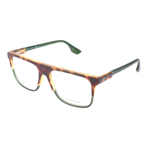 Straight Brow Thick Top Rectangle Frame Havana Green Designer