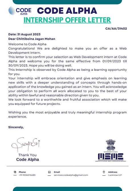 Chittiboina Jagan Mohan On Linkedin Codealpha