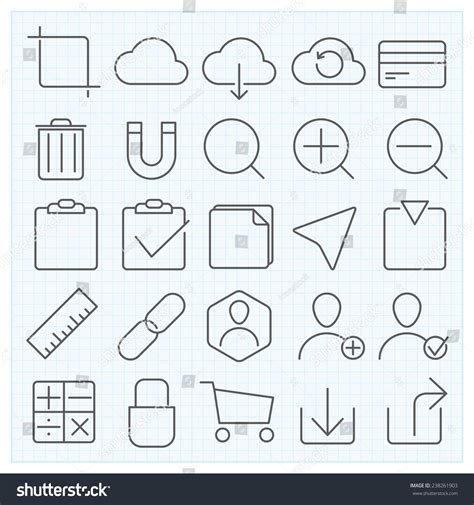 Universal Gui Vector Icons Set Web Stock Vector Royalty Free