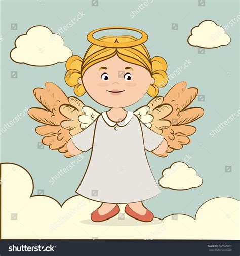 Angel Design Over Cloudscape Background Vector Stock Vector Royalty Free 242568001 Shutterstock