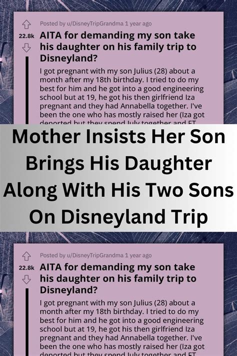 Mother Insists Her Son Brings His Daughter Along With His Two Sons On