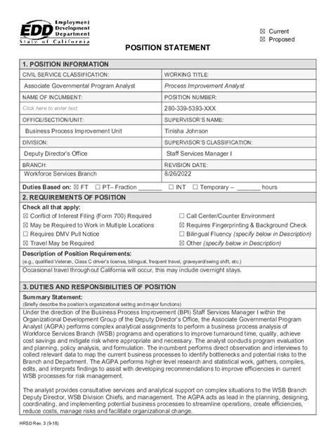 Fillable Online Process Improvement Analyst Fax Email Print Pdffiller