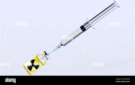 3d Rendering Of Radioactive Intravenous Drug Using A Needle And Syringe