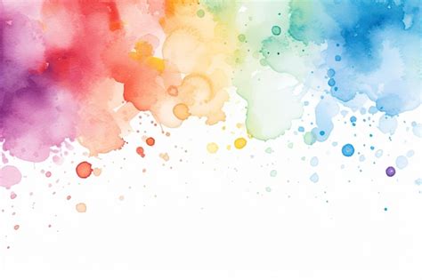 Premium Photo Rainbow Blobs Watercolor Pattern On White Background Abstract Grunge Texture