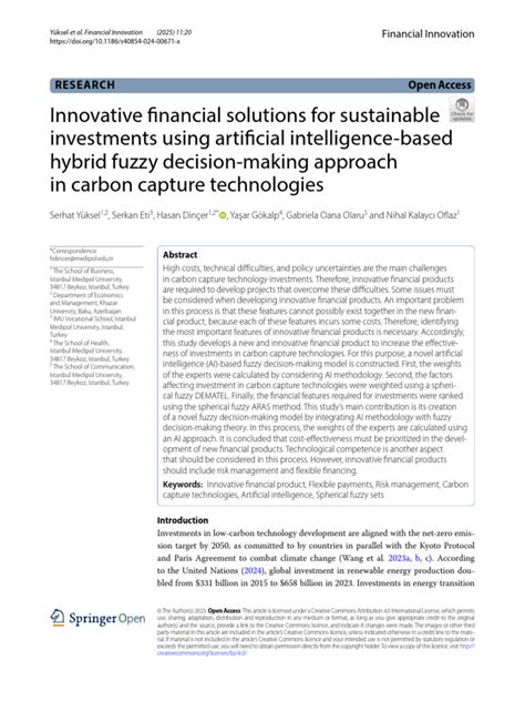 Innovative Financial Solutions For Sustainable Investments Using Artificial Intelligence Based