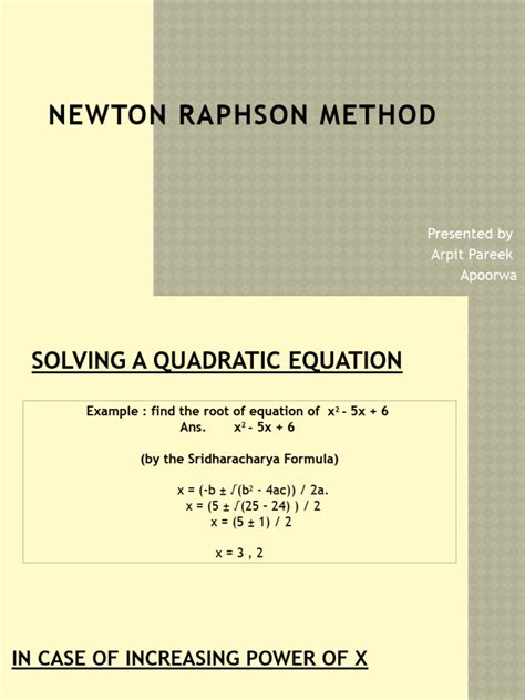 Newton Raphson Apoorwa Pdf Mathematical Relations Mathematical Logic