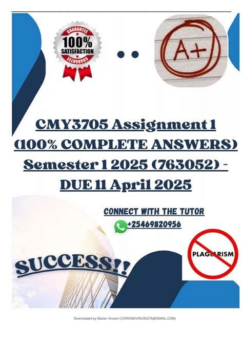 Cmy3705 Assignment 1 100 Complete Answers Semester 1 2025 763052