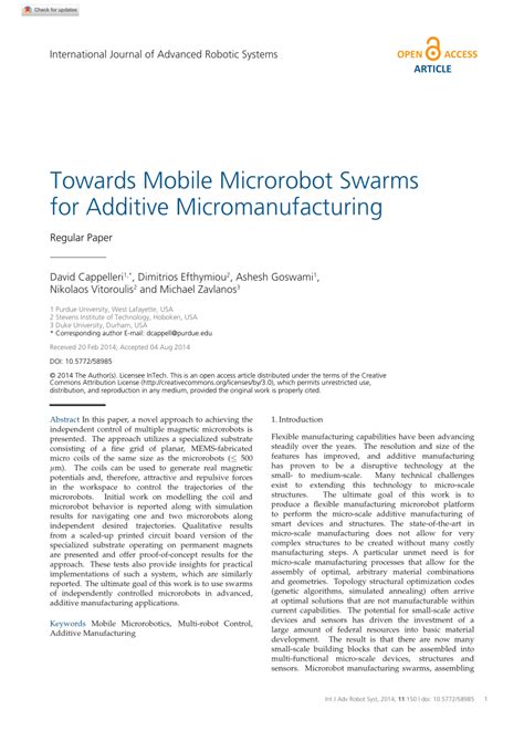 Pdf Towards Mobile Microrobot Swarms For Additive Micromanufacturing