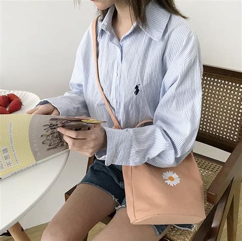 데이지버킷백 여름 캔버스 복조리 크로스 미니 에코백 추천 버킷백 숄더백 데일리백 핸드폰 가방