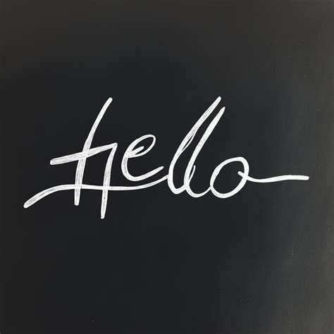 Premium Photo Chalk Handwritten Hello On A Black Deskhandwritten Hello Hello On A Blackboard