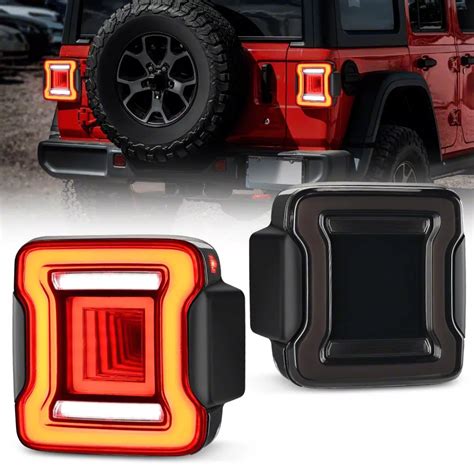 Jeep Wrangler Led Tail Lights Black Smoked Clear Lens 18 26 Jeep
