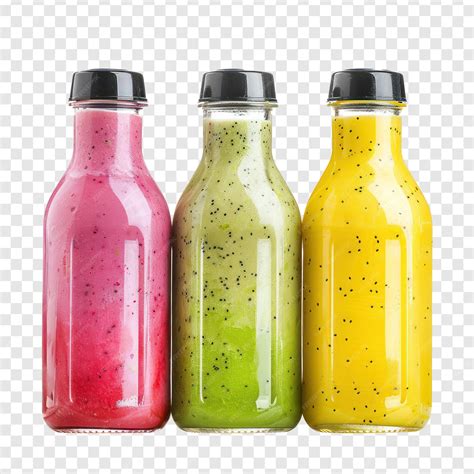 Premium Psd Mix Fruit Smoothies Bottle Isolated On Transparency