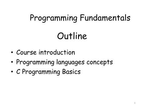 programming fundamentals and basic knowledge ppt