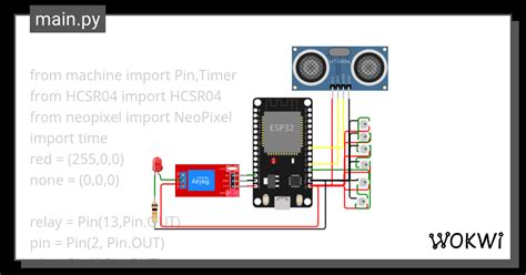 基于超声波的灯带控制和LED彩灯继电器 Wokwi ESP STM Arduino Simulator